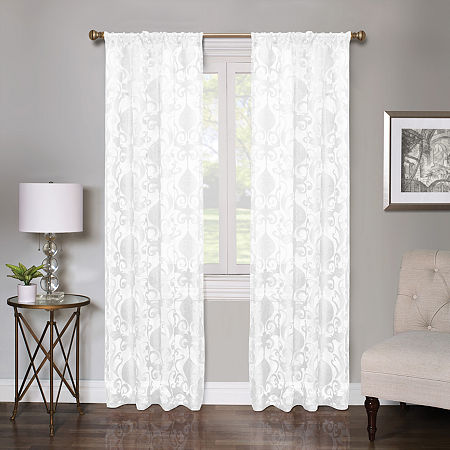Click here for Regal Home Lombardi Floral Rod Pocket Sheer Single... prices