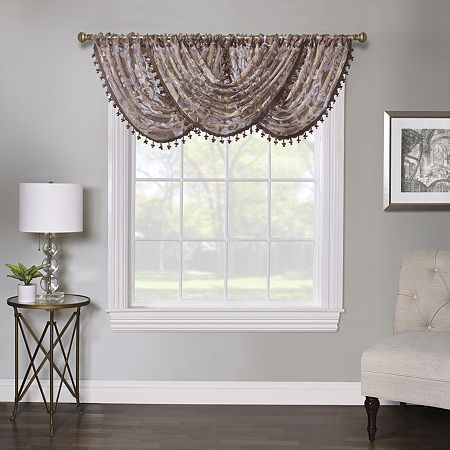 Click here for Regal Home Lombardi Floral Rod Pocket Waterfall Va... prices