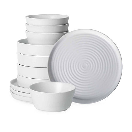 Stone Lain Elica 12 Pc. Dinnerware Set  Service for 4 - White
