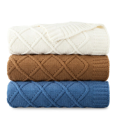 Click here for Linden Street Lattice Throw  One Size  Brown prices