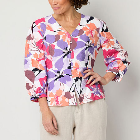 Click here for Liz Claiborne Womens V Neck 3/4 Sleeve Peplum Top... prices