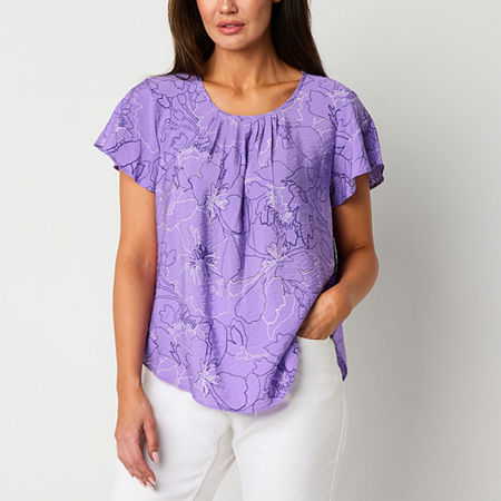 Click here for Liz Claiborne Womens Scoop Neck Short Sleeve Blous... prices