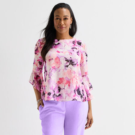 Click here for Black Label by Evan-Picone Womens Crew Neck 3/4 Sl... prices