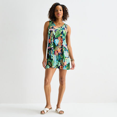 Click here for St. Johns Bay Womens Sleeveless Floral A-Line Dres... prices