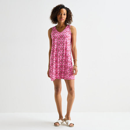 Click here for St. Johns Bay Womens Sleeveless Floral A-Line Dres... prices