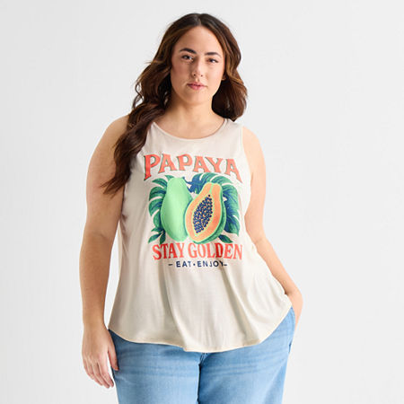 Click here for St. Johns Bay Womens Plus Round Neck Sleeveless Ta... prices