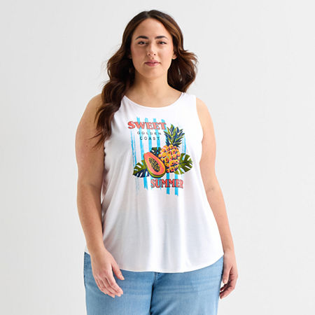 Click here for St. Johns Bay Womens Plus Round Neck Sleeveless Ta... prices