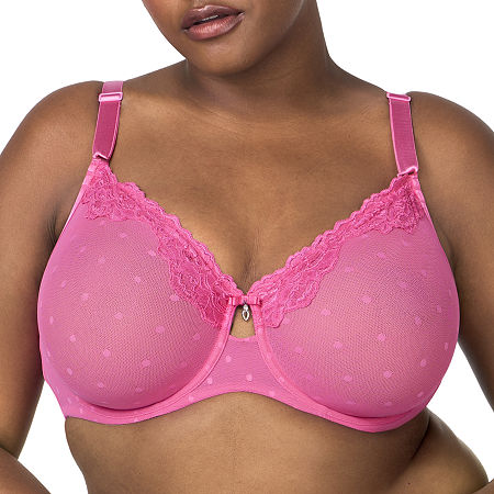 Curvy Couture Sheer Whisper Full Coverage Unlined Underwire Bra- 1368  G  Pink
