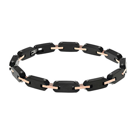 Click here for Mens Black Stainless Steel Chain Link Bracelet  On... prices