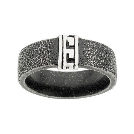 Click here for Mens Black Stainless Steel Band with Greek Design... prices