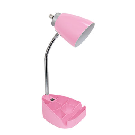 LimeLights Gooseneck USB Port Organizer Desk Lamp