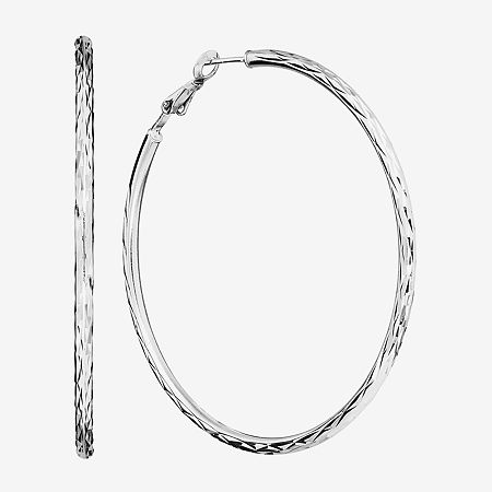 Click here for Womens Sterling Silver 60mm Hoop Earrings  One Siz... prices