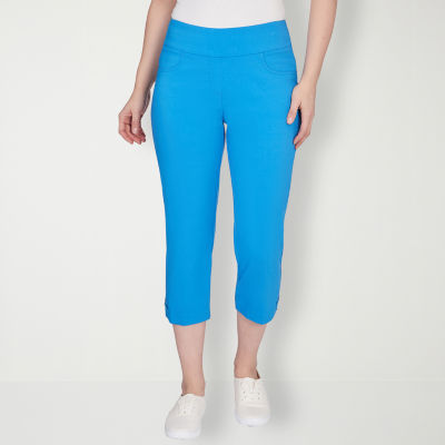 Hearts Of Palm Mid Rise Capris, Color: Medium Blue - JCPenney