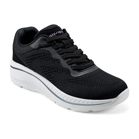 Easy Spirit Womens Pippa Lace-Up Round Toe Casual Sneakers - Black