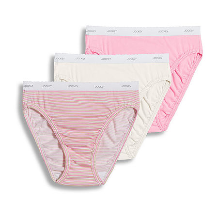 Jockey Classics French Cut Underwear 3 Pack 9480  9481  Extended Sizes - Siena Sunset/Simple Stripe Pink/Egyptian