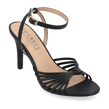 Journee Collection Womens Vanita Stiletto Strappy Dress Sandals - Black
