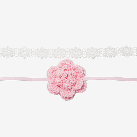 Click here for Arizona Pink & White Crochet Womens Flower 2-pc. N... prices