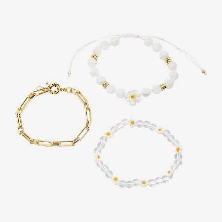 Click here for Arizona Gold Tone Beaded & Charm Womens 3-pc. Brac... prices