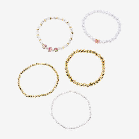 Click here for Arizona Gold Tone Beaded Stretch Womens 5-pc. Brac... prices