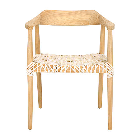 Click here for Munro Leather Woven Accent Chair - Natural / white prices