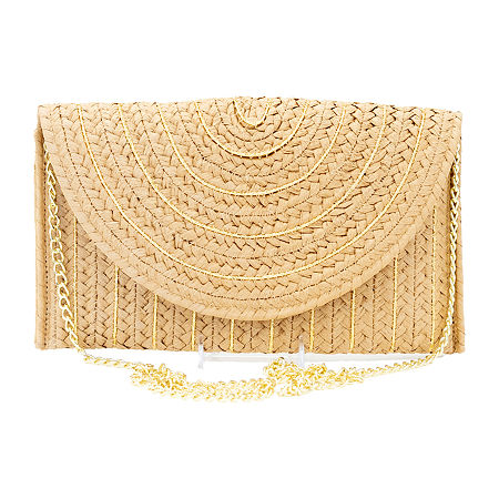 Click here for SOL and MER Straw Lurex Clutch  One Size  White prices