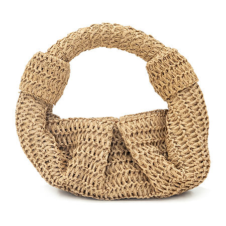 Click here for SOL and MER Crochet Croissant Clutch  One Size  Wh... prices