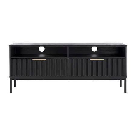 Click here for Lylia 2 Drawer 2 Shelf Media Stand - Black/gold prices