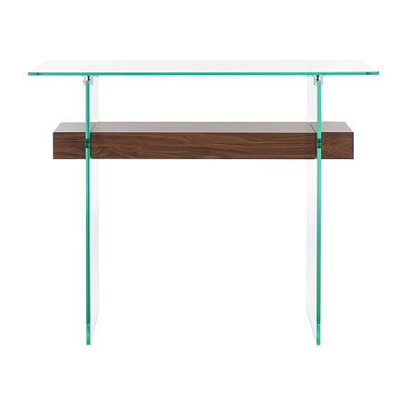 Click here for Kayley Storage Glass Console Table  One Size  Brow... prices