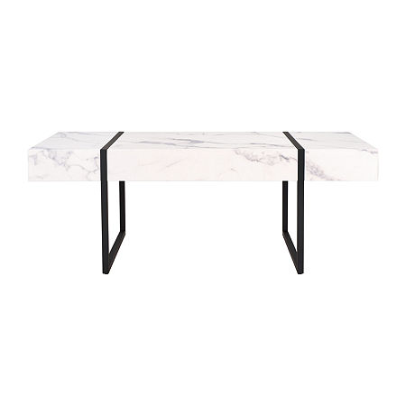 Click here for Tristan Rectangular Modern Coffee Table - White/bl... prices