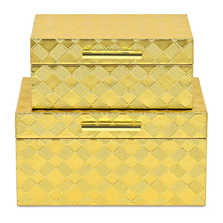 Click here for Cheungs Gold Vinyl Diamond Checkered Pattern Box S... prices