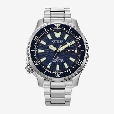 Citizen Mens Automatic Promaster Stainless Steel Bracelet Watch 44mm - Silver-tone
