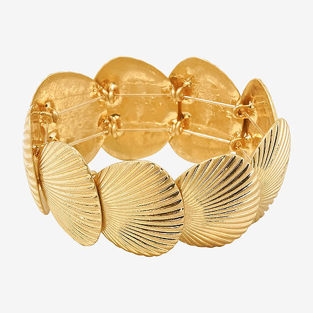 Click here for Bijoux Bar Gold Tone Shells Womens Stretch Bracele... prices
