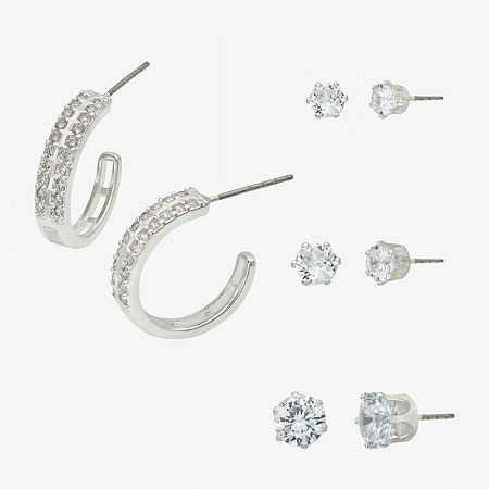 Click here for Sparkle Allure Womens Cubic Zirconia Round 4 Pair... prices