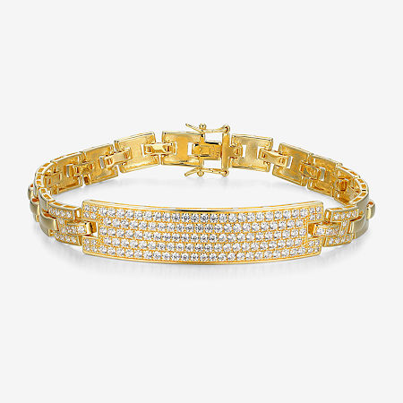 Click here for Mens 18K Gold Over Silver 8 1/2 Inch Solid Link Id... prices