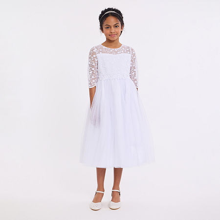 Click here for Bonnie Jean Big Kid Girls Communion 3/4 Sleeve Lac... prices