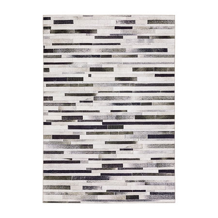 Click here for Covington Home Marcel Faux Hide Geo Stripes Indoor... prices