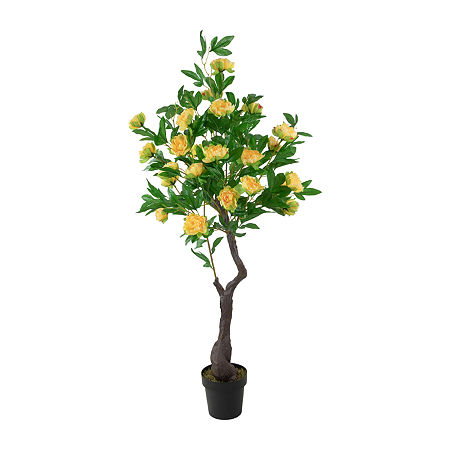 Click here for Northlight 63in Yellow And Green Peony Flower Arti... prices