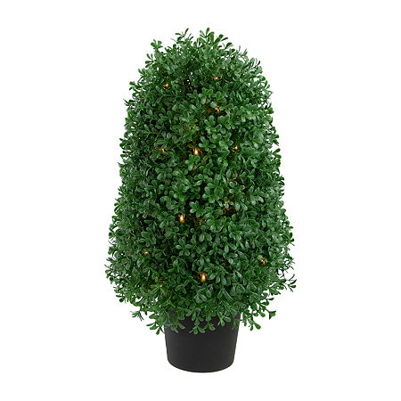 Click here for Northlight 18in Pre-Lit Boxwood With Round Pot Art... prices