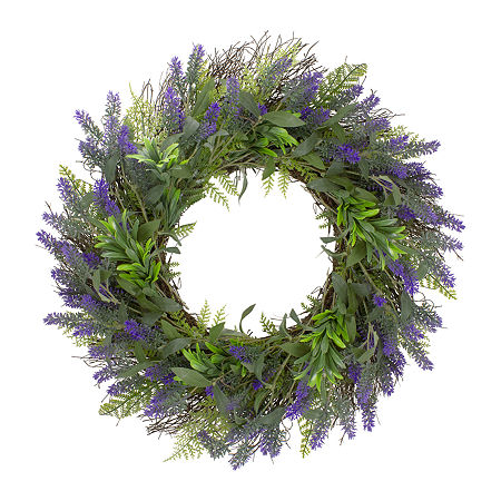 Click here for Northlight 24in Lavender And Foliage Purple Wreath... prices
