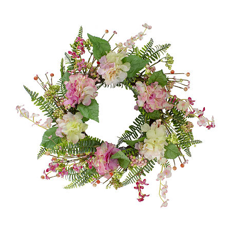 Click here for Northlight 20in Hydrangea Berry And Fern Pink Wrea... prices