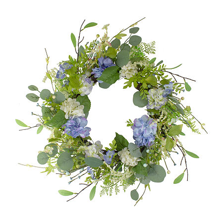 Click here for Northlight 26in Eucalyptus And Hydrangea Fern Blue... prices