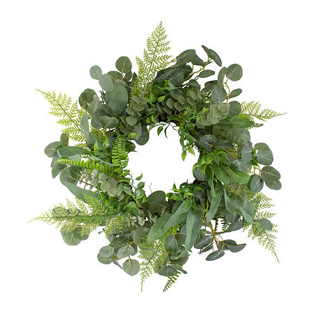 Click here for Northlight 24in Mixed Foliage Green Wreath  One Si... prices