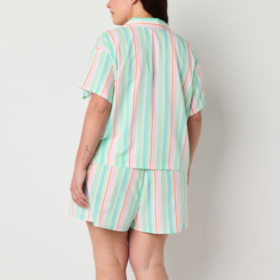 Sleep Chic Womens Plus Short Sleeve 2-pc. Pajama Sets - JCPenney