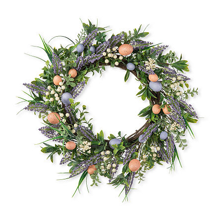 Click here for Glitzhome 22in Eggs And Lavender Easter Tabletop D... prices