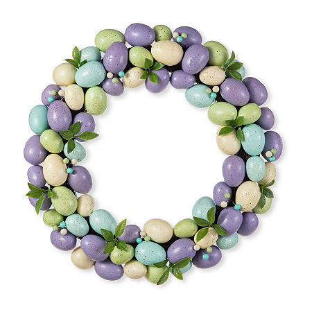 Click here for Glitzhome 18in Purple Hue Eggs Wreath  One Size  G... prices