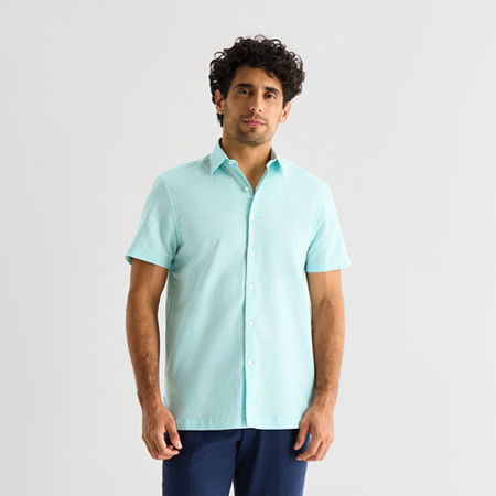 Click here for Stafford Linen Blend Mens Short Sleeve Regular Fit... prices