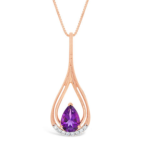 Click here for Womens Diamond Accent Genuine Purple Amethyst 10K... prices