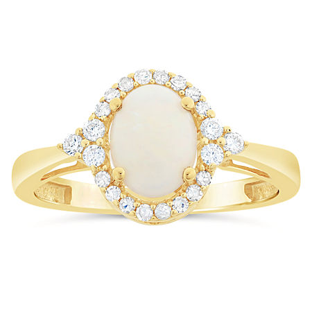 Click here for Womens 1/5 CT. Genuine White Opal 10K Gold Cocktai... prices