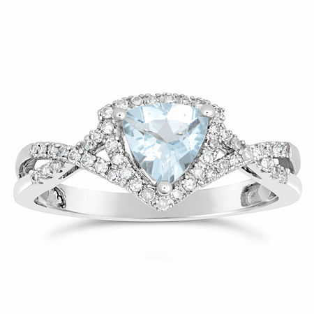 Click here for Womens 1/5 CT. Genuine Blue Aquamarine 10K White G... prices