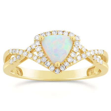Click here for Womens 1/5 CT. Genuine White Opal 10K Gold Cocktai... prices